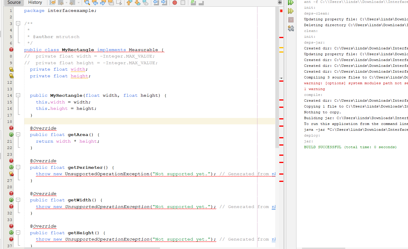 Solved Complete the MyRectangle class, as well as create two | Chegg.com
