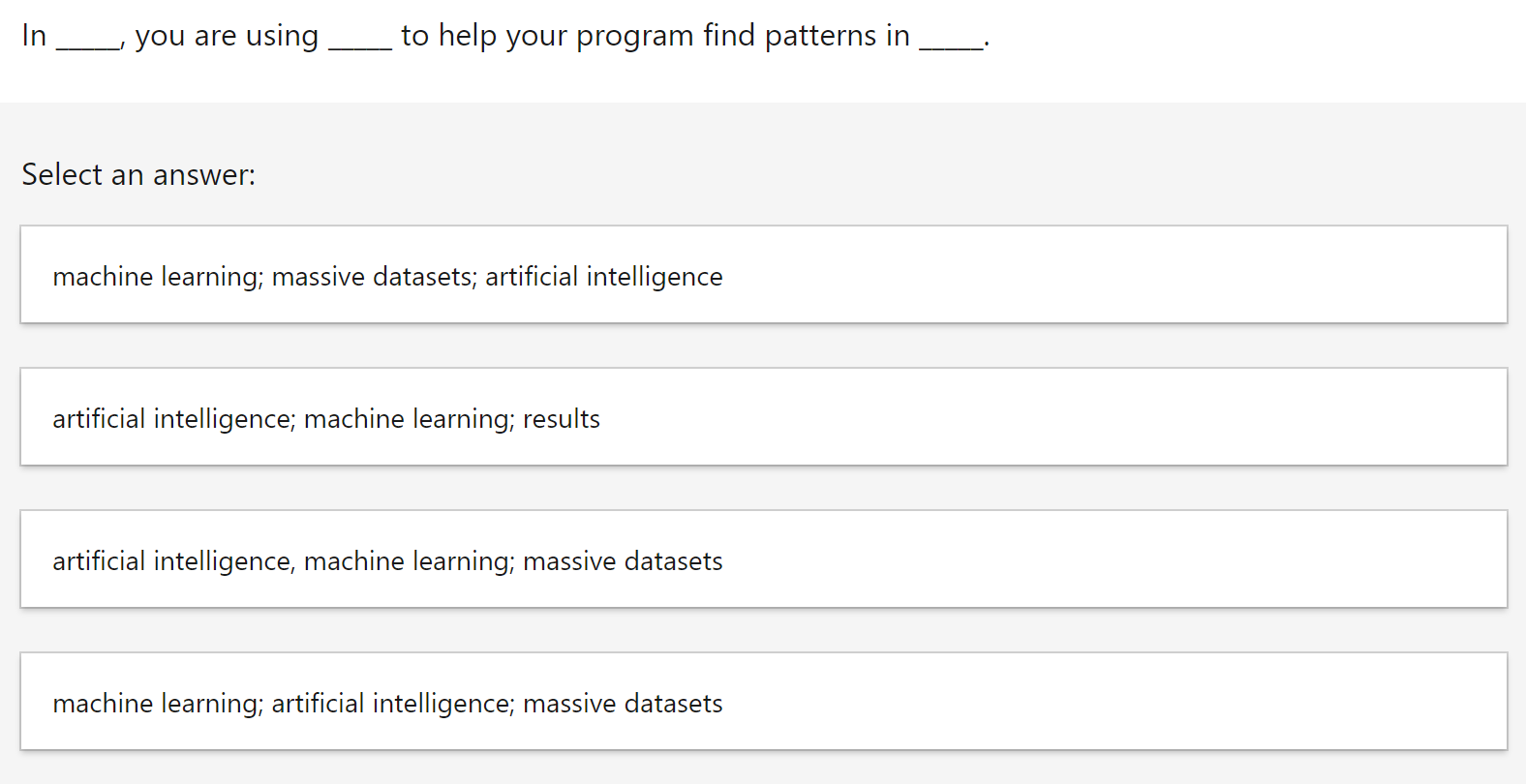Solved In you are using to help your program find patterns | Chegg.com