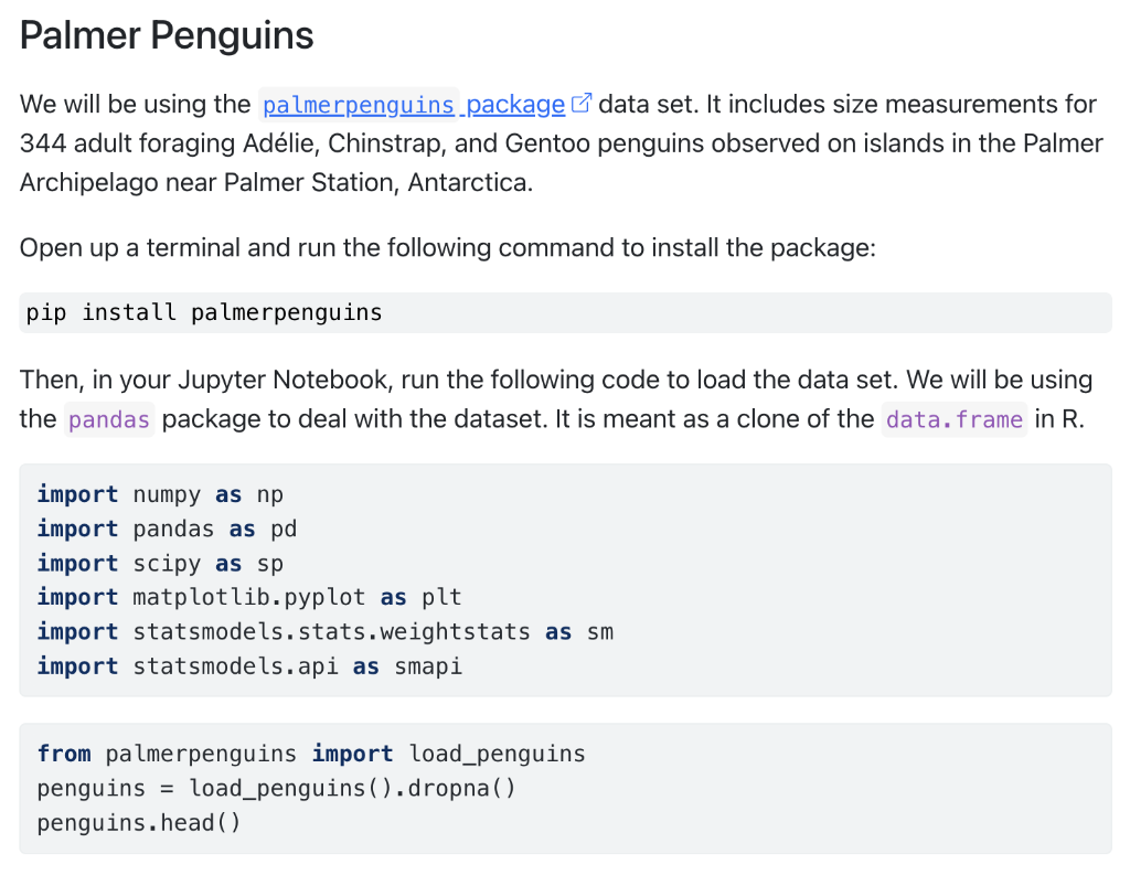 Solved Uses the palmer penguins data set Here is the code I | Chegg.com