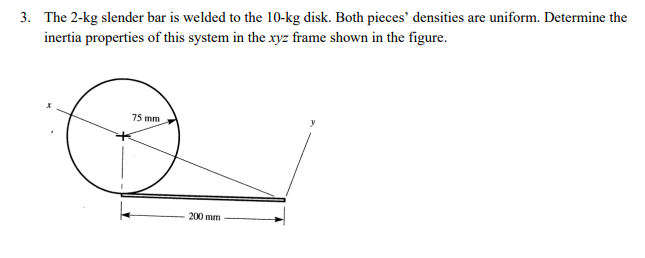 Solved The 2-kg slender bar is welded to the 10-kg ﻿disk. | Chegg.com
