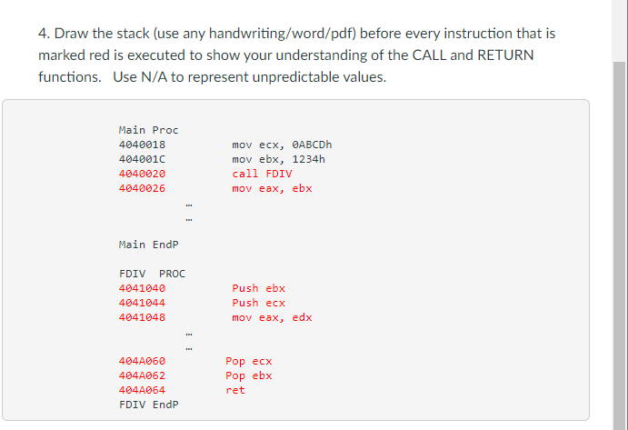 Solved 4. Draw the stack (use any handwriting/word/pdf) | Chegg.com