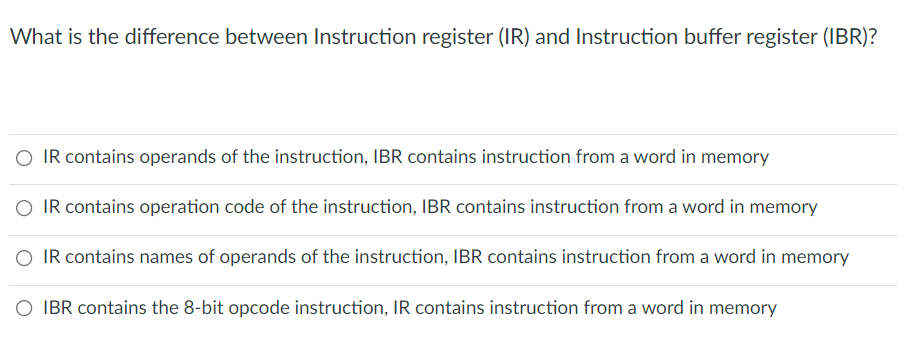 Solved What is the difference between Instruction register | Chegg.com