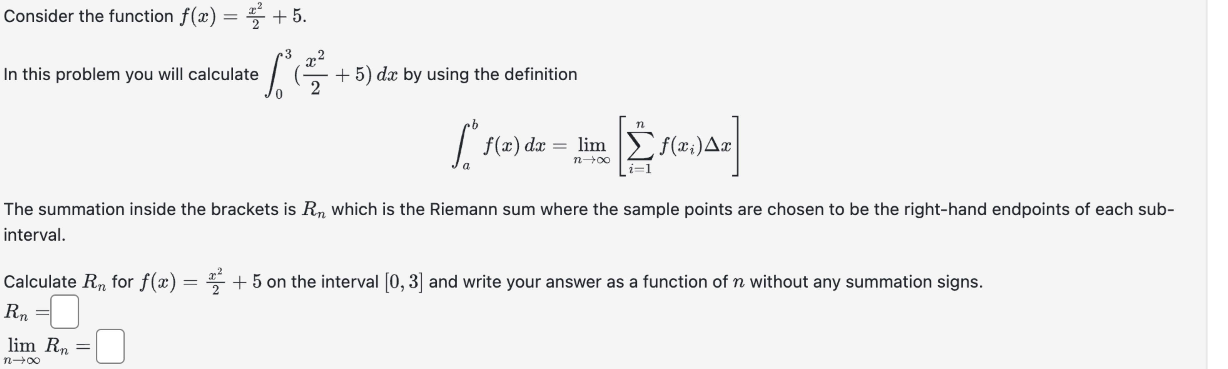 Solved Consider the function f(x)=x22+5.In this problem you | Chegg.com