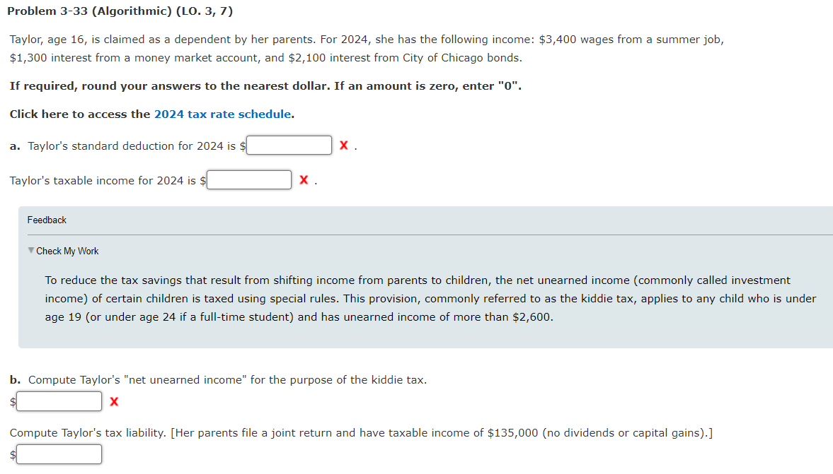 Solved Problem 3-33 (Algorithmic) (LO. 3, 7)Question Content | Chegg.com