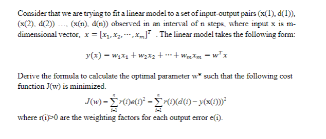 Solved Consider that we are trying to fit a linear model to | Chegg.com