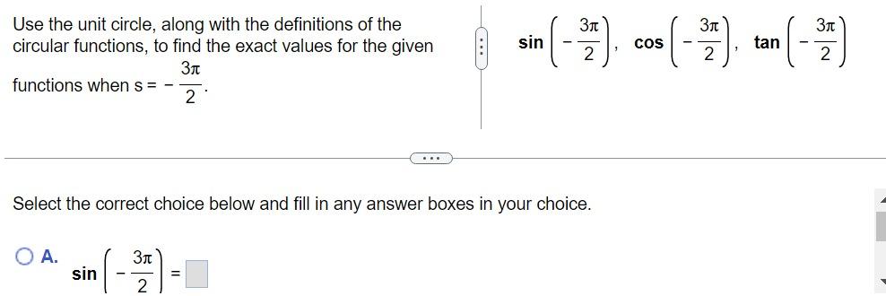 Solved Use the unit circle, along with the definitions of | Chegg.com