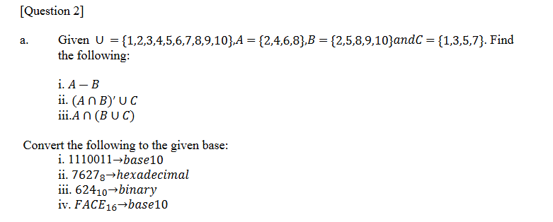 Solved [Question 2]a. ﻿Given | Chegg.com