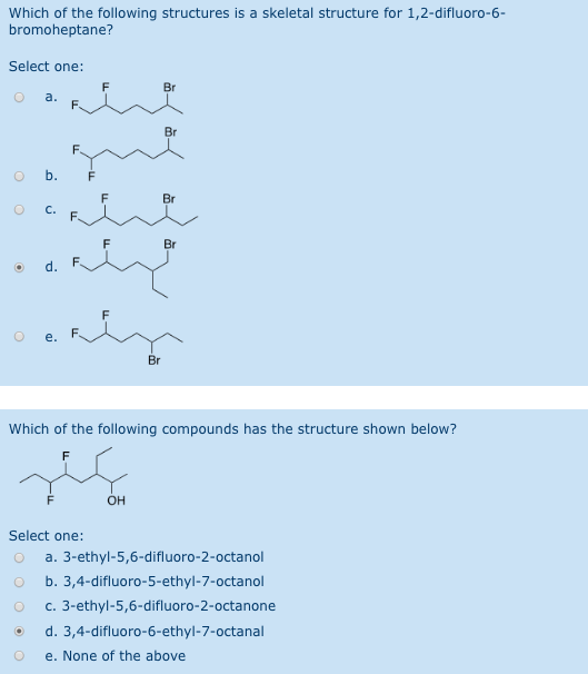 Solved Which of the following structures is a skeletal | Chegg.com