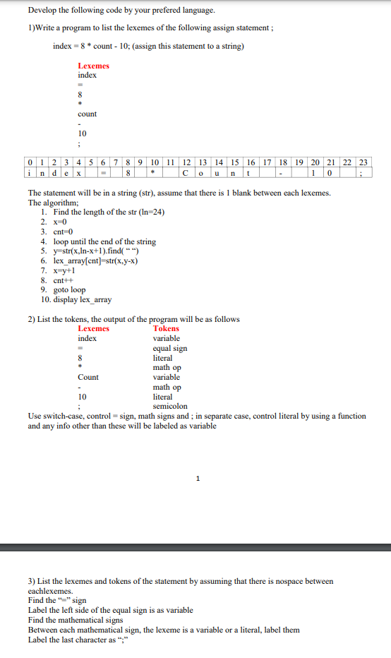 Solved Develop the following code by your prefered language. | Chegg.com