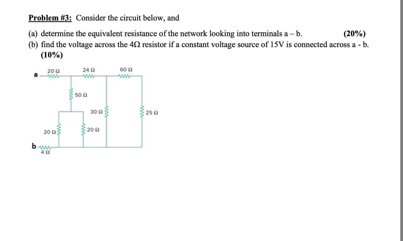 Solved Problem #3: Consider the circuit below, and (a) | Chegg.com