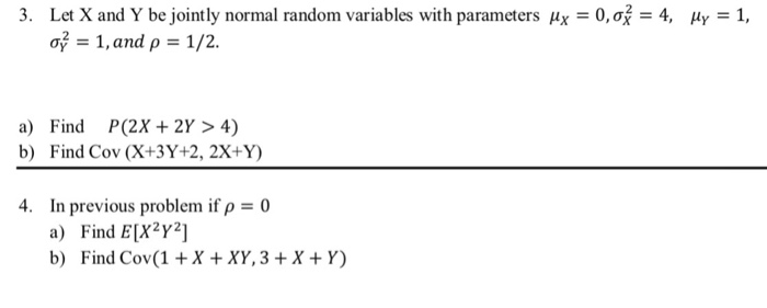 Solved 3. Let X and Y be jointly normal random variables | Chegg.com
