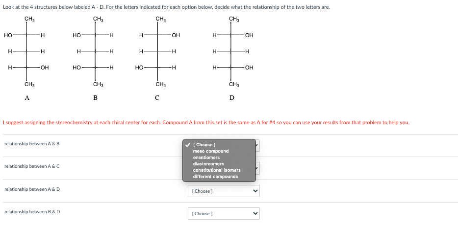 Solved Look at the 4 structures below labeled A-D. For the | Chegg.com