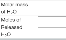 Solved How do I calculate the molar mass of H2O and moles of | Chegg.com