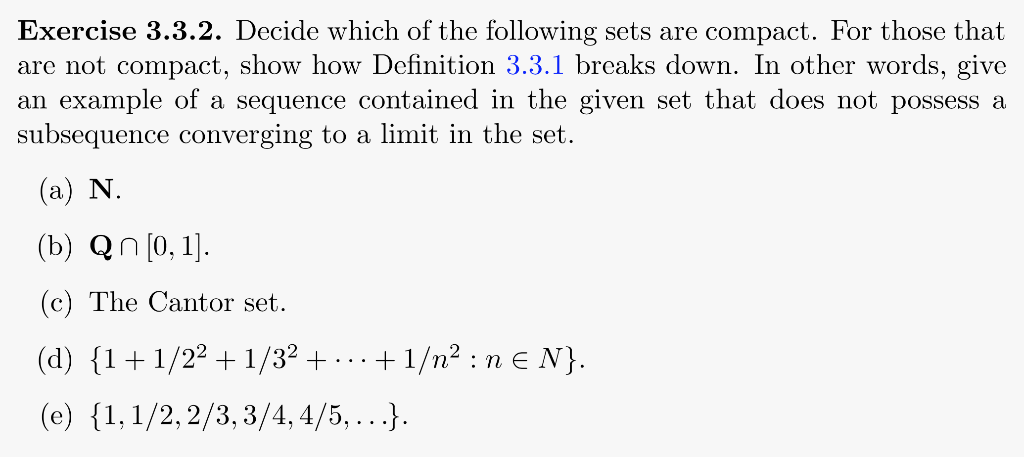 Solved Exercise 3.3.2. Decide which of the following sets | Chegg.com