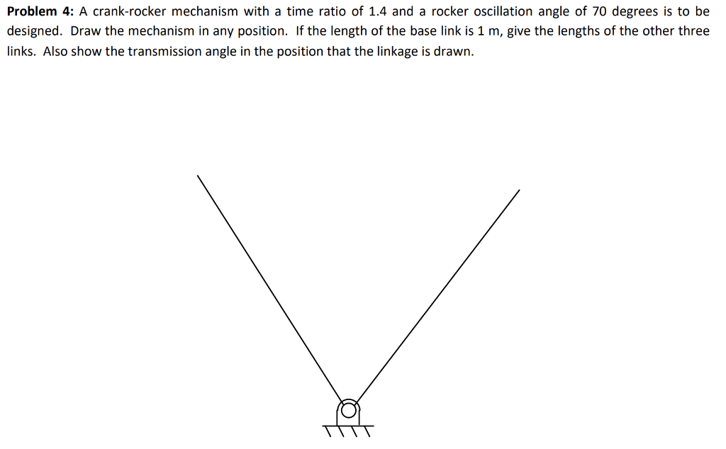 Solved Problem 4: A crank-rocker mechanism with a time ratio | Chegg.com