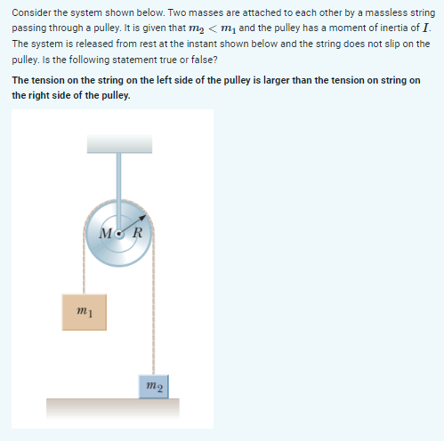 Solved Consider the system shown below. Two masses are | Chegg.com