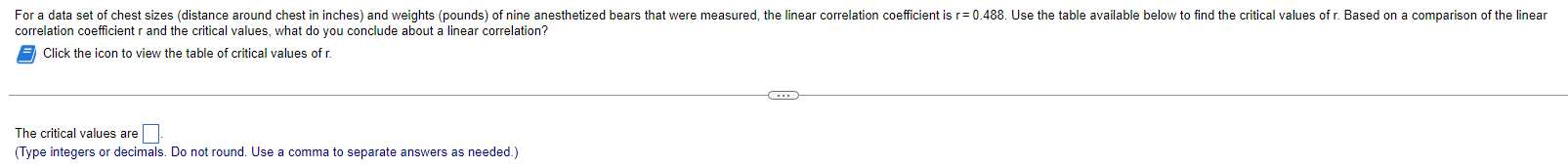 Solved correlation coefficient r and the critical values, | Chegg.com