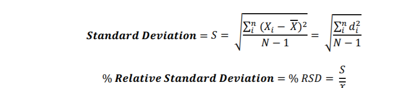 Solved Standard Deviation = S = 2 (Xi - )2 N - 1 = Σ' d? N - | Chegg.com