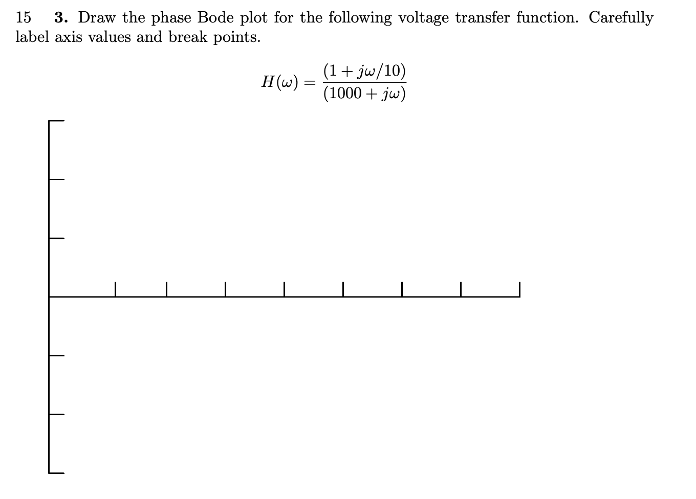 Solved 15 3. Draw the phase Bode plot for the following | Chegg.com