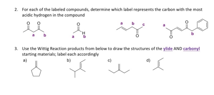 Solved For each of the labeled compounds, determine which | Chegg.com