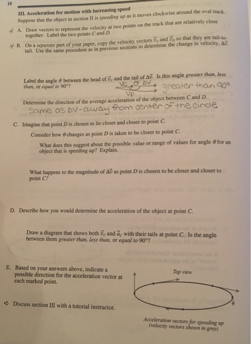 Solved Mech 15 I. Velocity An object is moving clockwise | Chegg.com