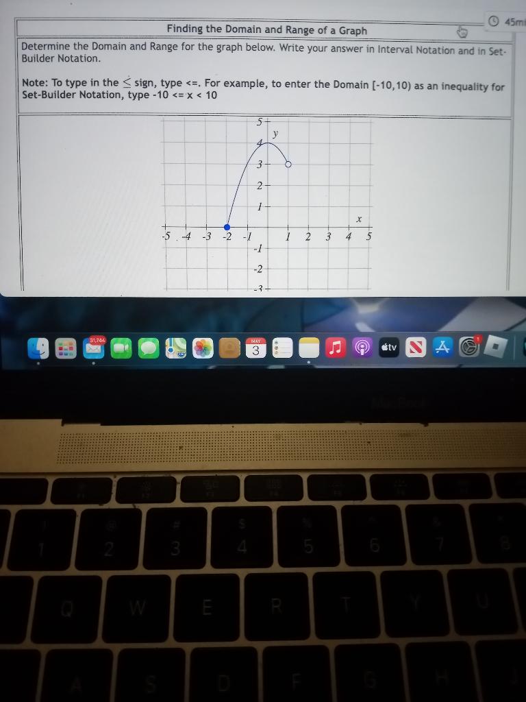 Solved Determine the Domain and Range for the graph below. | Chegg.com