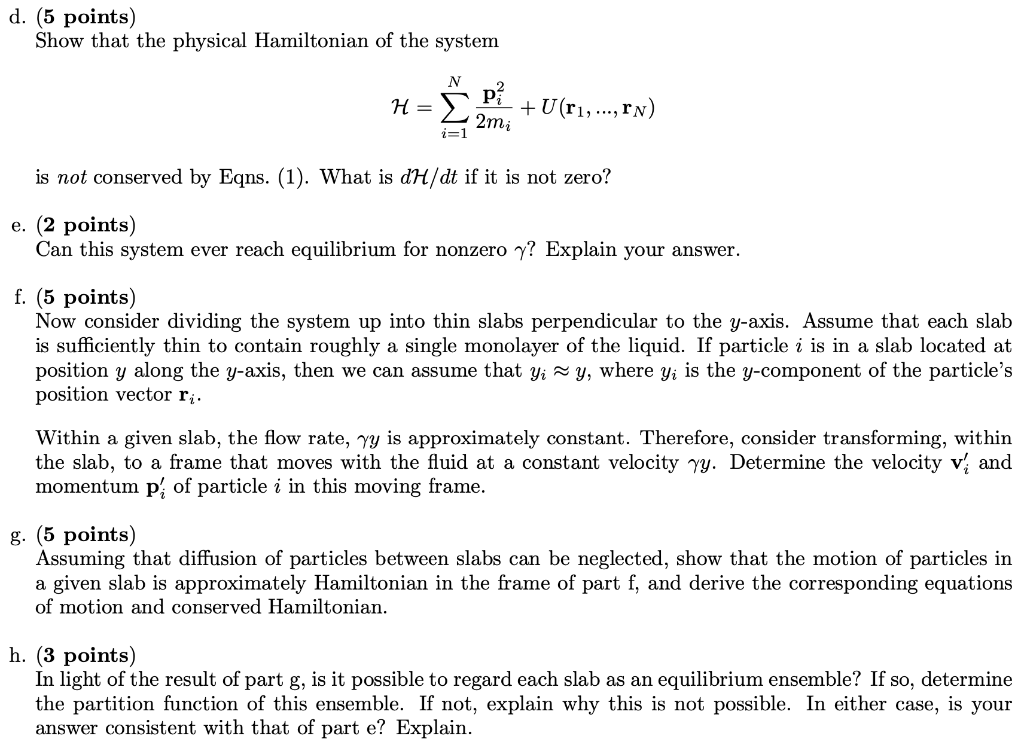Solved Consider a classical N-particle system that is | Chegg.com