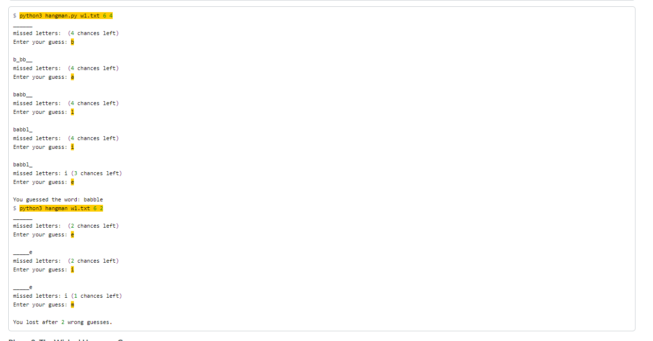 Solved In this exercise you will implement the Hangman Game. | Chegg.com