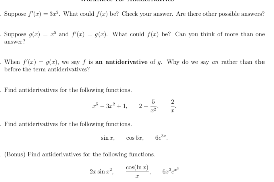 Solved . Suppose f'(x) = 3.x2. What could f(x) be? Check | Chegg.com Solved . Suppose f'(x) = 3.x2. What could f(x) be? Check | Chegg.com