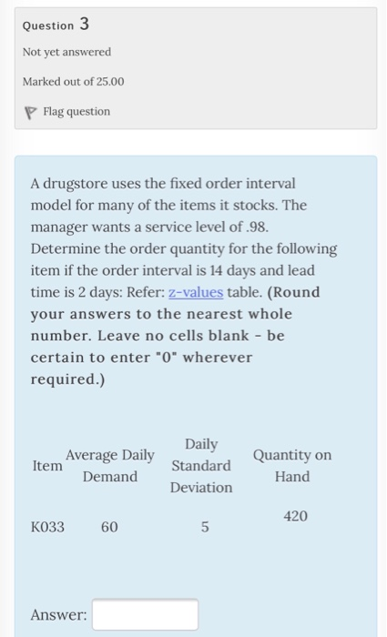 Solved Question Not yet answered Marked out of 25.00 Flag | Chegg.com