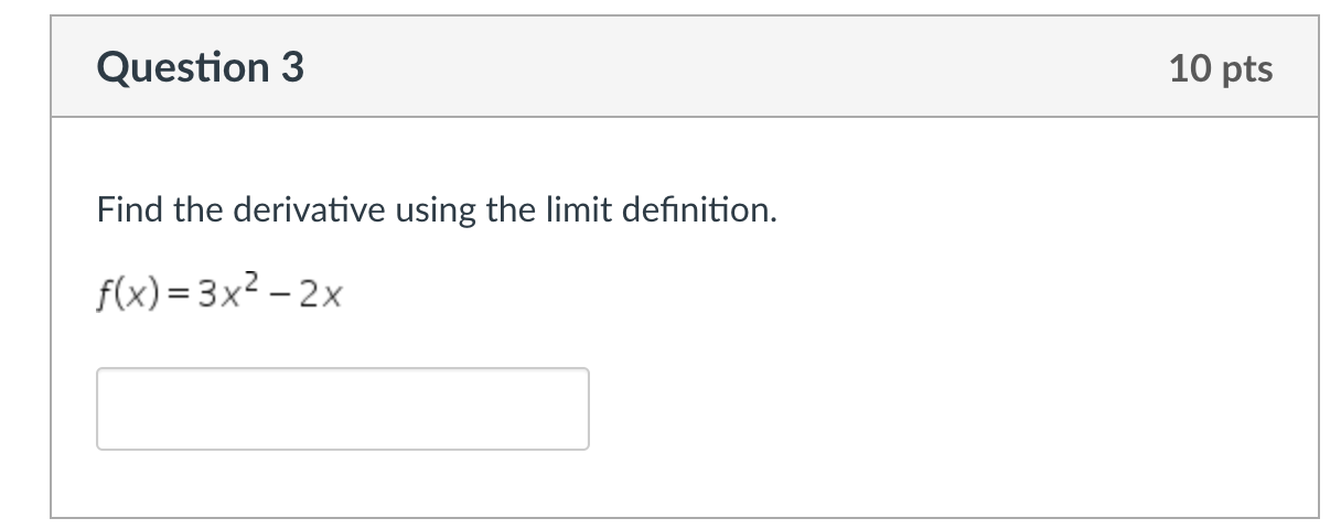 Solved Find the derivative using the limit definition. | Chegg.com