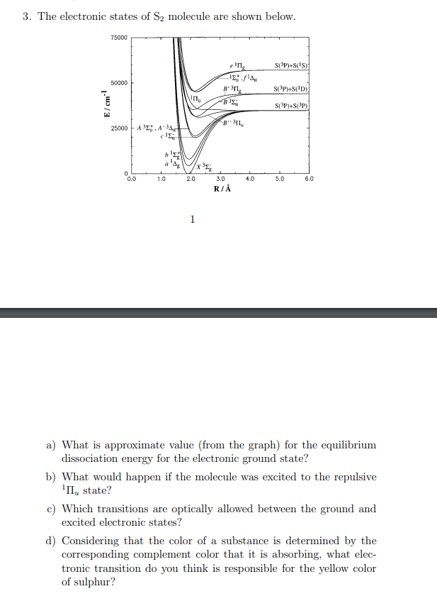 Solved 3. The electronic states of S2 molecule are shown | Chegg.com