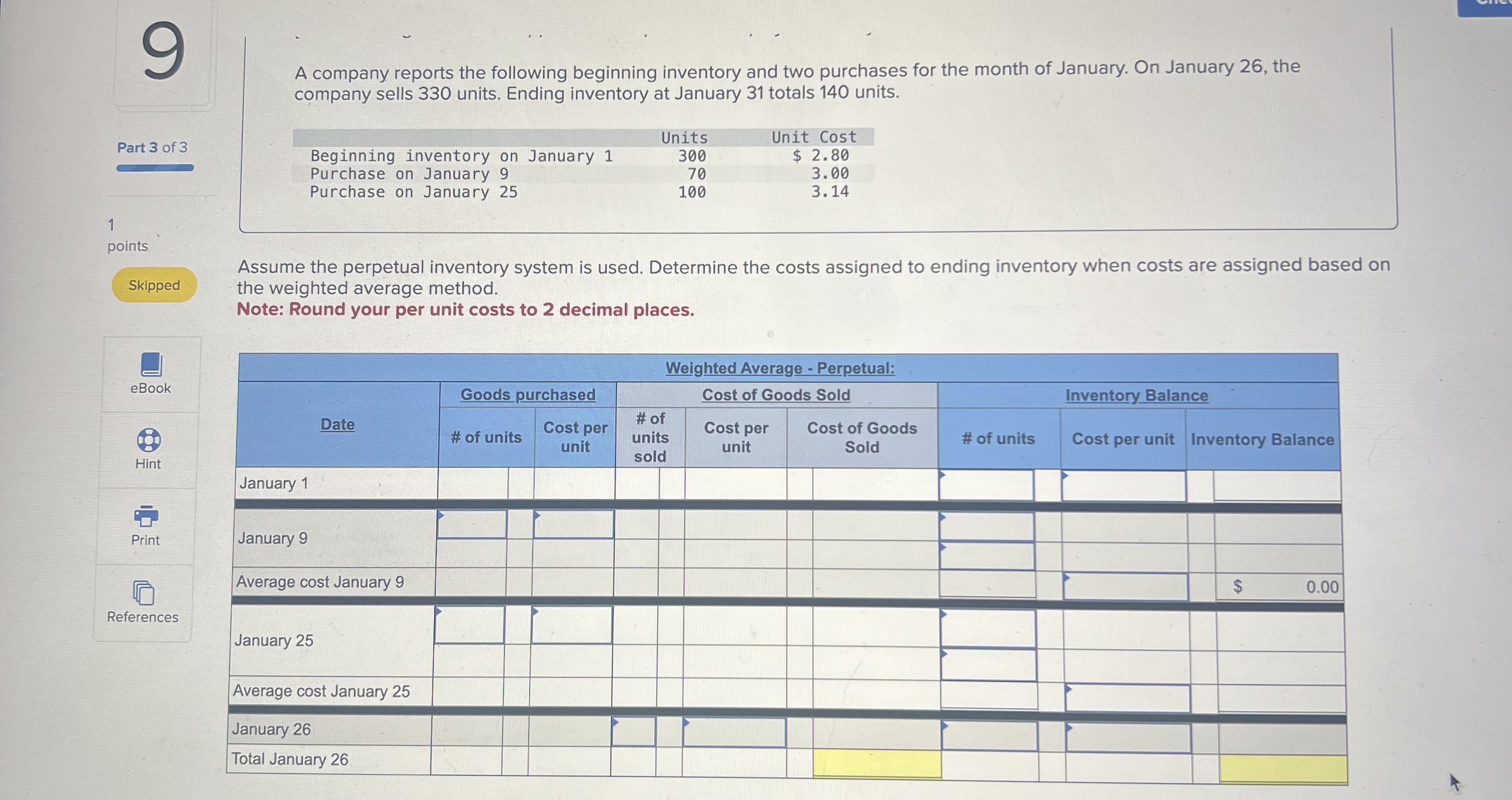 Solved A company reports the following beginning inventory | Chegg.com
