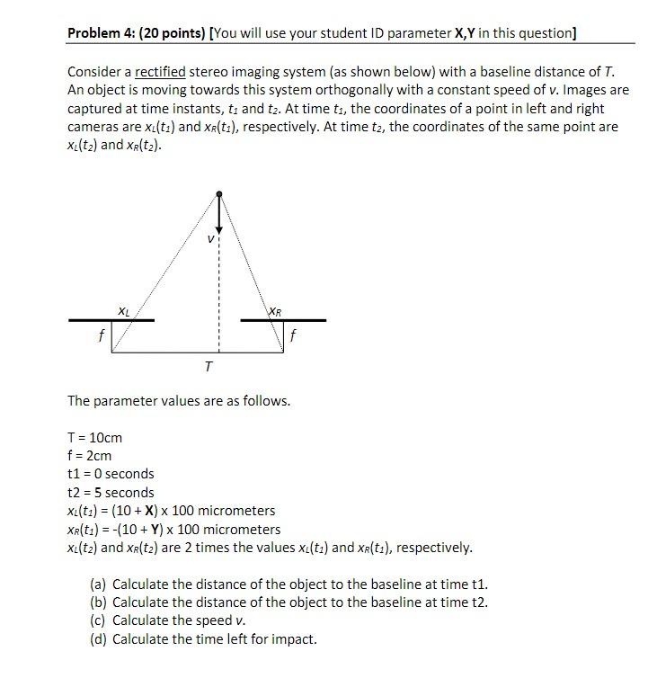 Solved Consider a rectified stereo imaging system (as shown | Chegg.com