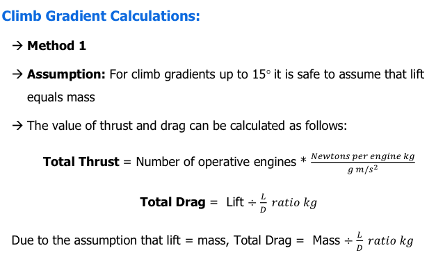 Solved Climb Gradient Calculations: → Method 2 If the | Chegg.com