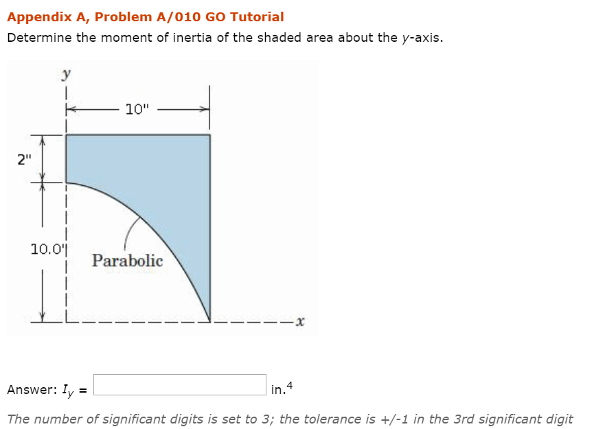 Solved Appendix A, Problem A/010 GO Tutorial Determine the | Chegg.com