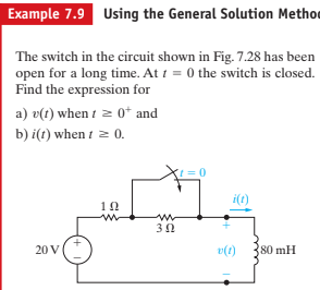 Solved Example 7.9 Using the General Solution Method The | Chegg.com