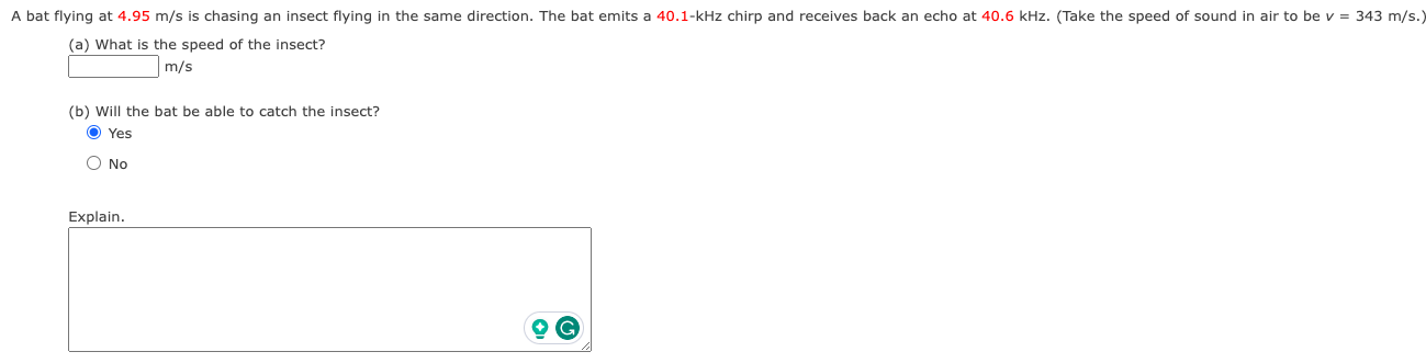 Solved (a) What is the speed of the insect? m/s (b) Will the | Chegg.com