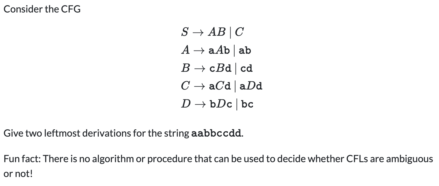 Solved Consider the CFG S→AB∣CA→aA b∣abB→cB d∣cdC→aC d∣aD | Chegg.com