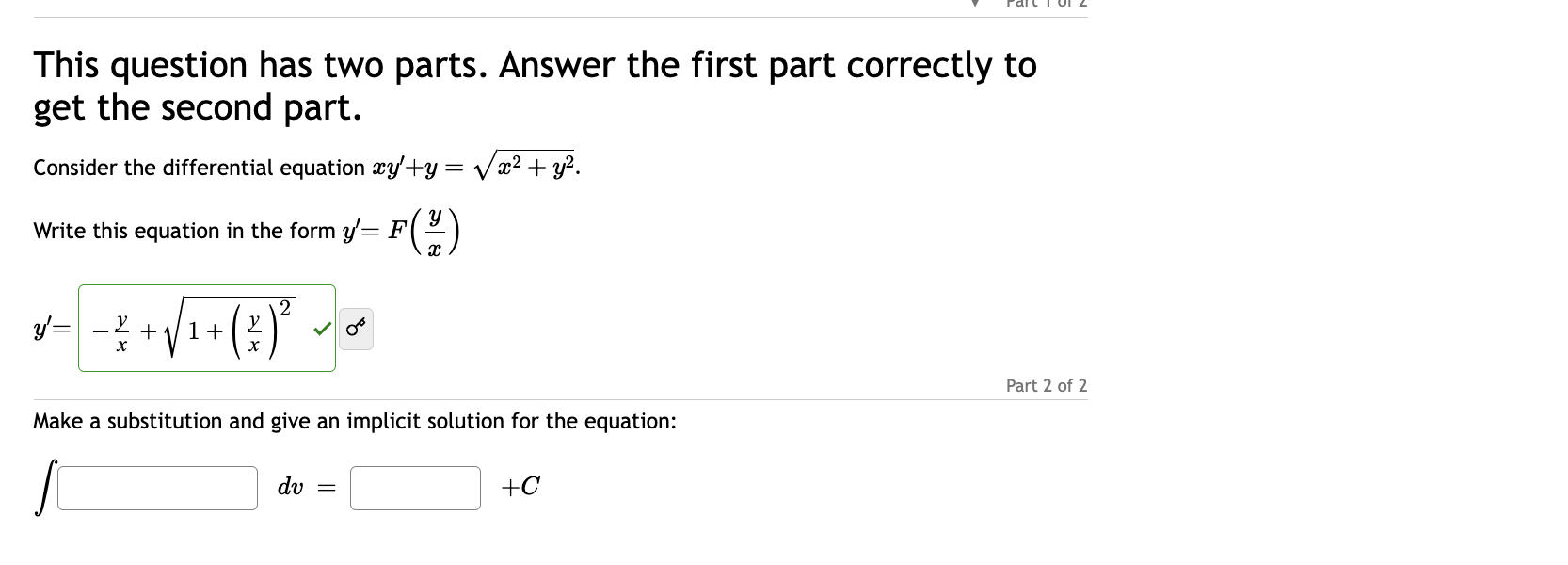 Solved This question has two parts. Answer the first part | Chegg.com