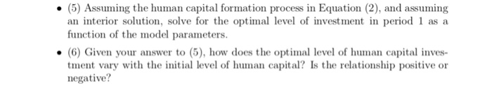 1. Recall the Ben-Porath model that we introduced in | Chegg.com