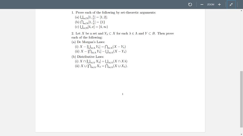 Solved 1. Prove each of the following by set-theoretic | Chegg.com