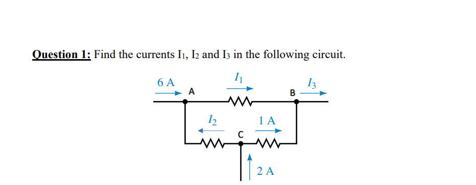 Solved Question 1: Find the currents \\( I_{1}, I_{2} \\) | Chegg.com