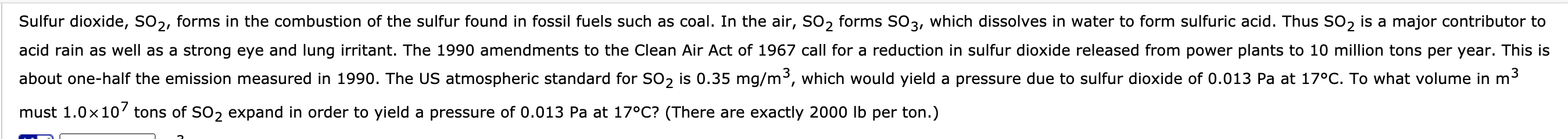 Solved Sulfur dioxide, SO2, forms in the combustion of the | Chegg.com