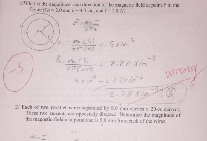 Solved 1/What is the magnitude and direction of the magnetic | Chegg.com