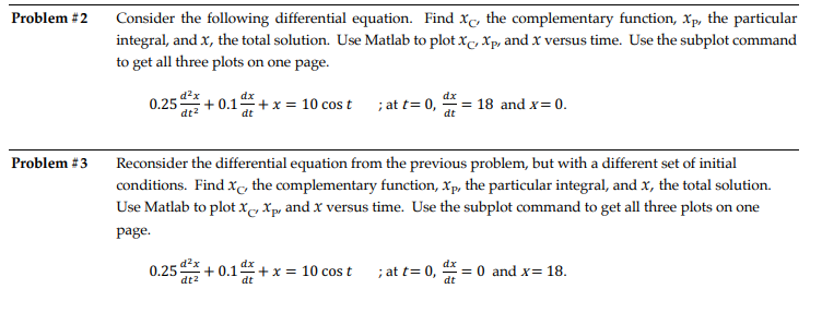 Solved Consider the following differential equation. Find xC | Chegg.com
