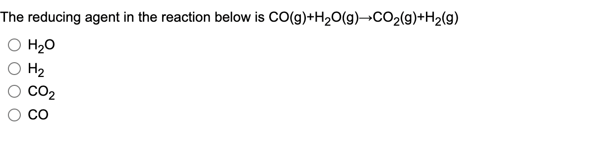 Solved The reducing agent in the reaction below is | Chegg.com
