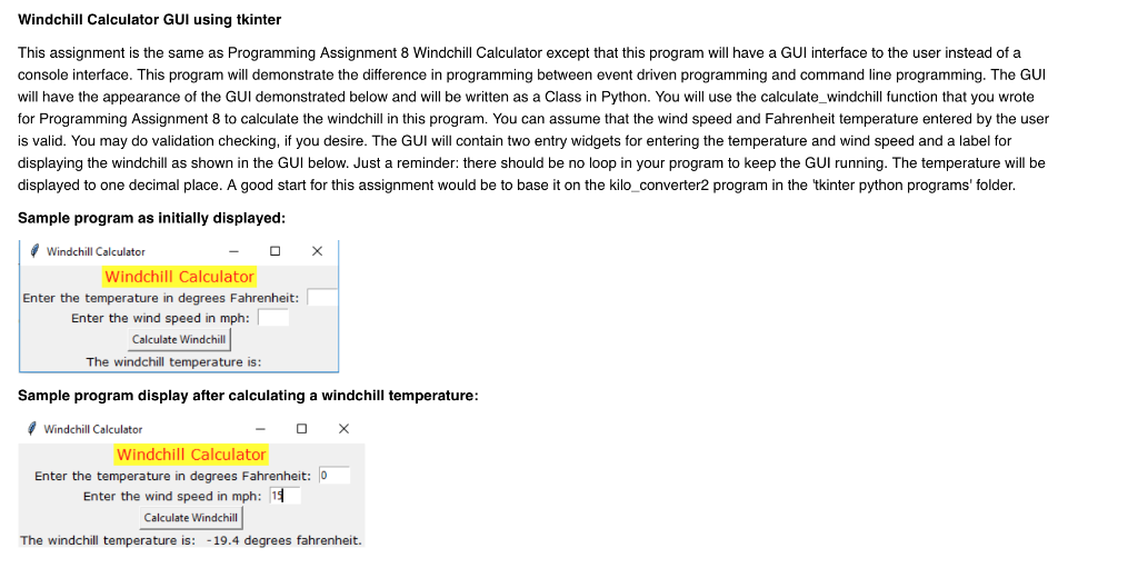 Solved def calculate_windchill(temp, speed): windchill = | Chegg.com