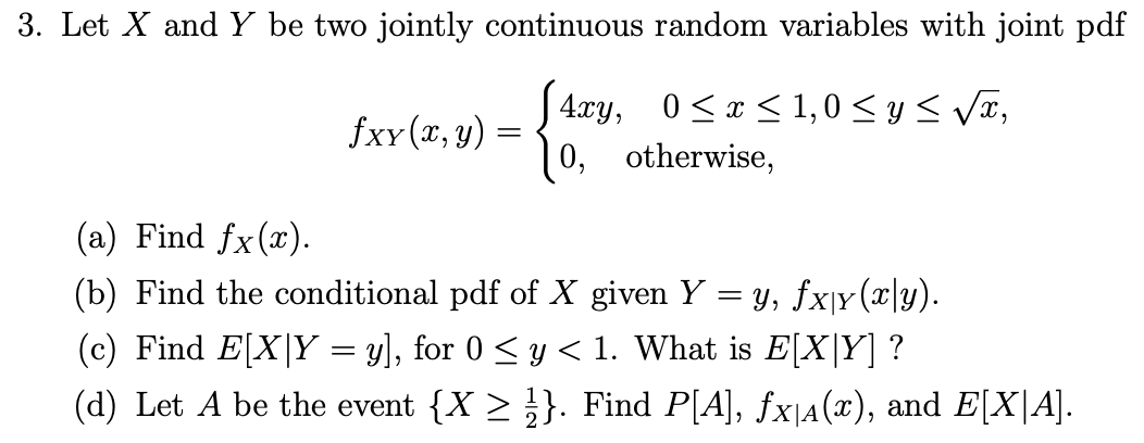 Solved Let X and Y be two jointly continuous random | Chegg.com