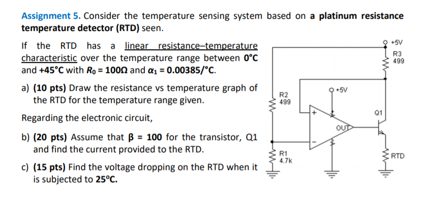 Solved 499 Assignment 5. Consider the temperature sensing | Chegg.com